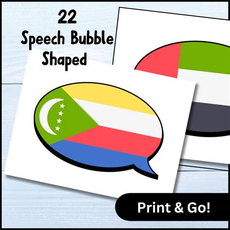 Arab Countries Flags Poster And Clip Art Classroom Décor Speech Bubble