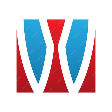 Premium Vector Red And Blue Square Shaped Letter W Icon