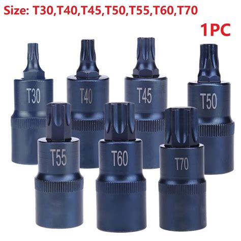 Torx 스크루드라이버 비트 소켓 비트 어댑터 래칫 렌치용 수공구 T30 T40 T45 T50 T55 T60 T70 12 인치 Aliexpress