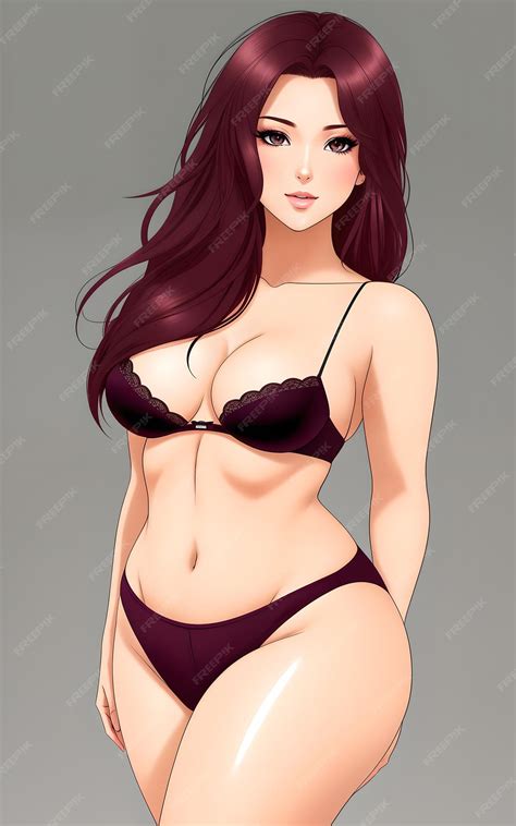 Retrato De Una Joven Hermosa Mujer Gorda Con Curvas Estilo Anime Foto Premium