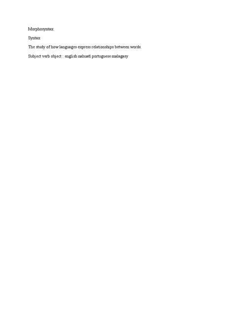 morpho syntax pdf