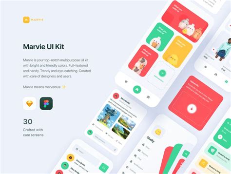 marvie ios app ui kit — ui kits on ui8 mobile ui patterns ios app ui ui kit
