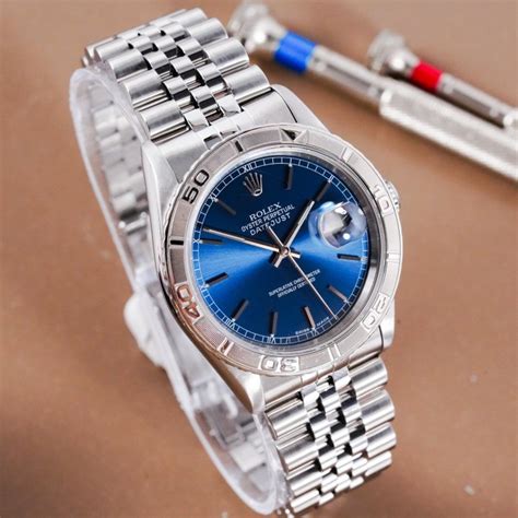 Rolex Datejust Turn O Graph Blue Dial 16264 Men 1990 1999