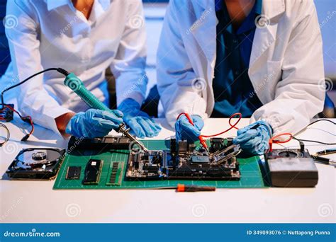 The Technician Is Putting The Cpu On The Socket Of The Computer Motherboard Electronic