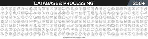Database Processing Linear Icons Collection Big Stock Vector Royalty Free 2288241465