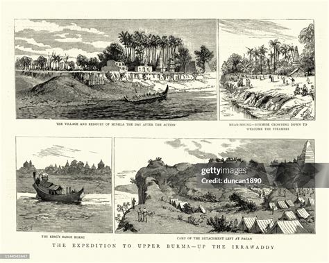 Expedition To Upper Burma 1886 Up The Irrawaddy High Res Vector Graphic