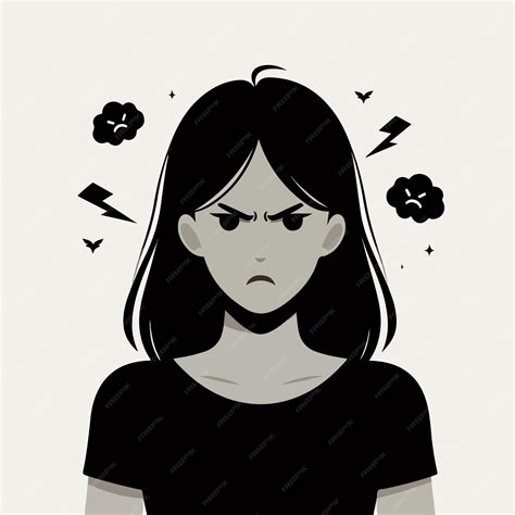El Personaje De Una Persona Está Enojado Vector Premium