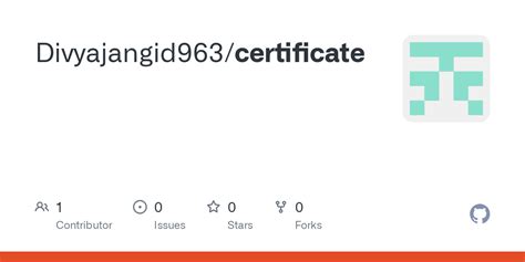 GitHub Divyajangid Certificate