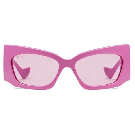 Gucci Geometric Frame Sunglasses Pink Gucci Eyewear Avvenice