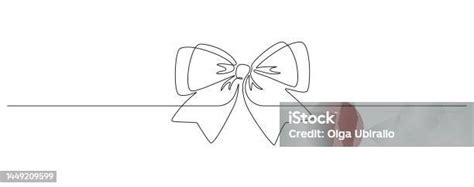 선물 리본 활의 연속 선 그리기 1개 크리스마스와 생일 선물은 심플한 선형 스타일로 랩 핑됩니다 편집 가능한 획으로 휴일과 축하의 개념 낙서 벡터 일러스트 레이 션 나비