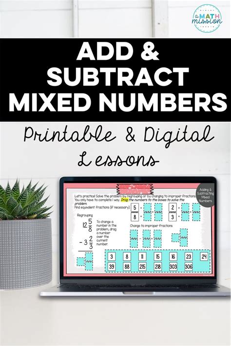 add subtract fractions mixed numbers common denominator lesson