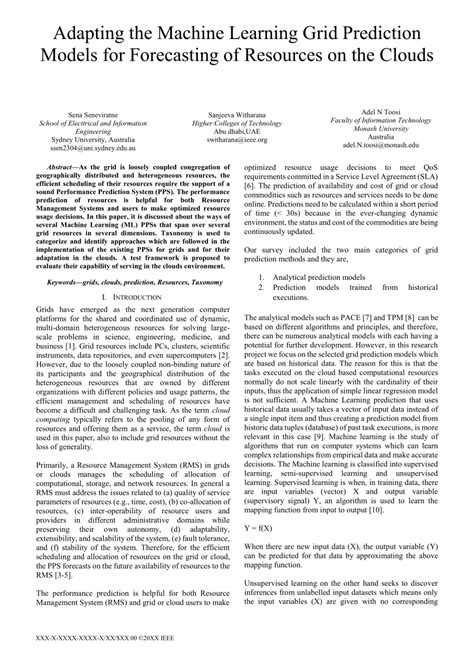 Pdf Adapting The Machine Learning Grid Prediction Models For Forecasting Of Resources On The