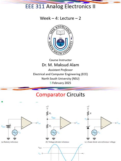 Week 4 Lecture 2 Comparator Negative Feedback Of Op Amps Virtual Ground Pdf