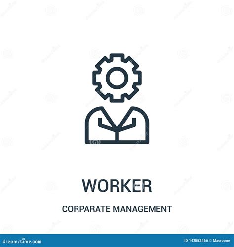 Worker Icon Vector From Corparate Management Collection Thin Line Worker Outline Icon Vector
