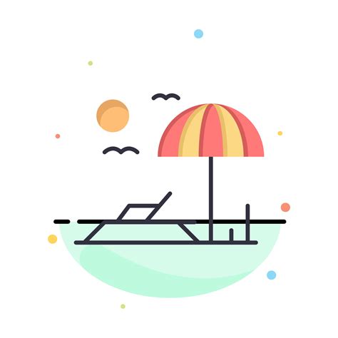 Beach Sunbed Vacation Abstract Flat Color Icon Template 18029541 Vector Art At Vecteezy