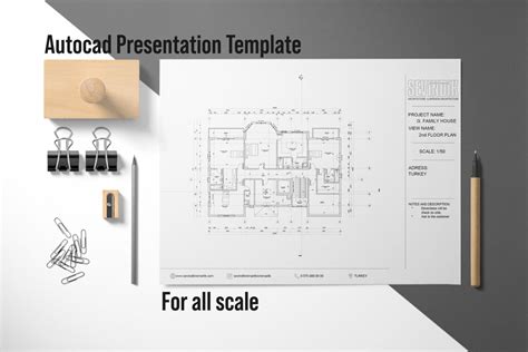 Autocad Template Autocad Presentation Template Include Instgram Website Number And Adress Etsy