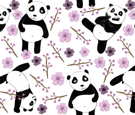 Pandas Pattern Repeat Final Fabric Tessarath Spoonflower