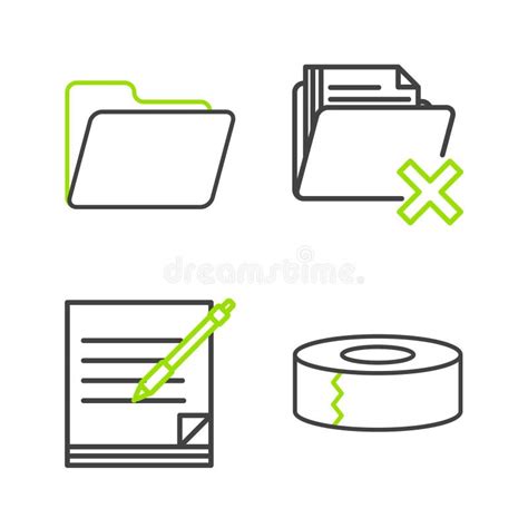 Establecer El Bloc De Notas En Blanco Y El Icono De Borrar Carpetas Y Documentos Vector