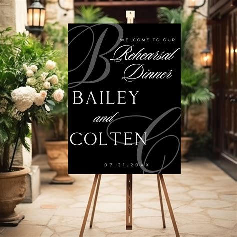 Custom Welcome Sign Rehearsal Dinner Night Before Welcome Sign Custom