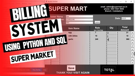 How To Make Billing Software Using Python Billing System For Any Business Youtube