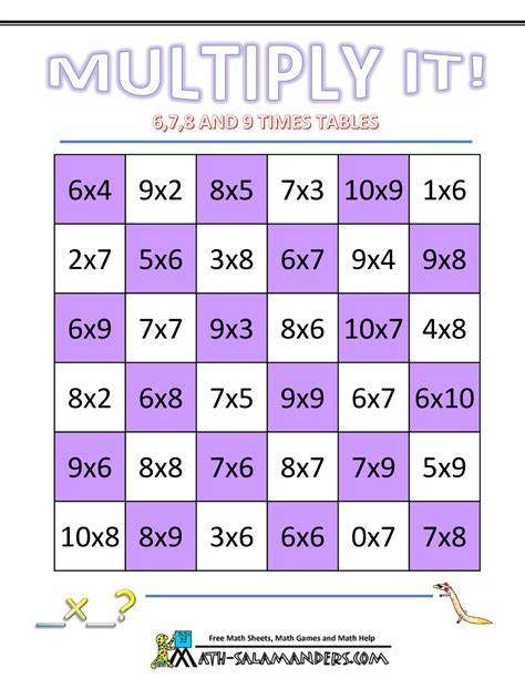Multiplication Math Games Worksheets Library