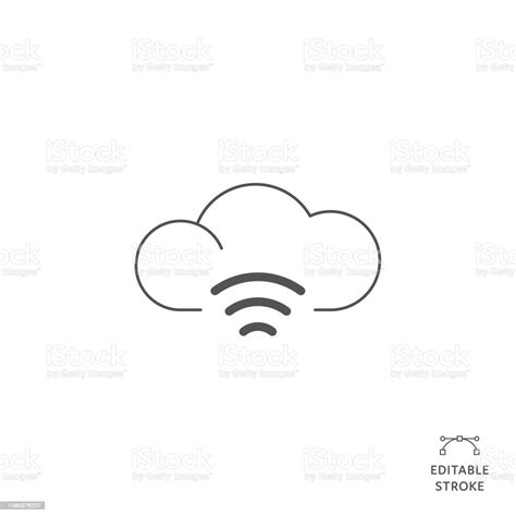 Wireless Cloud Computing Flat Line 아이콘 아이콘은 웹 디자인 모바일 앱 Ui Ux 및 Gui 디자인에 적합합니다 5g에 대한 스톡 벡터 아트 및