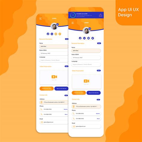 User Profile UI UX Behance