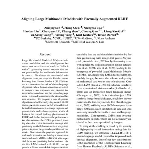 Aligning Large Multimodal Models With Factually Augmented Rlhf Acl