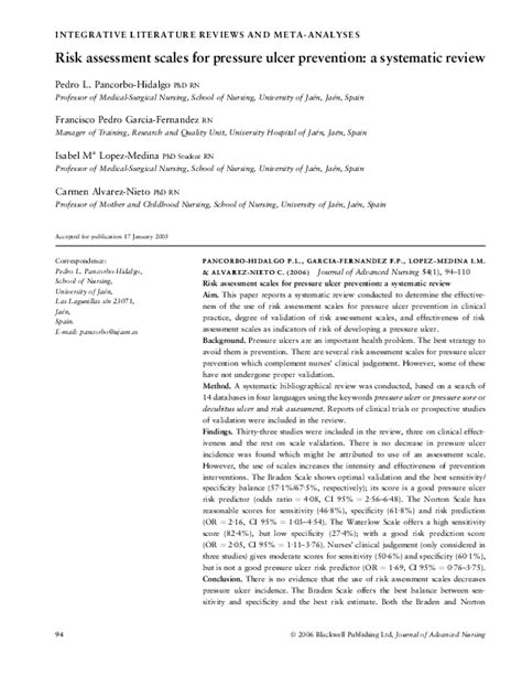 pdf risk assessment scales for pressure ulcer prevention a systematic review