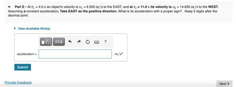 Solved Part B An Object S Initial Velocity Is M S Chegg