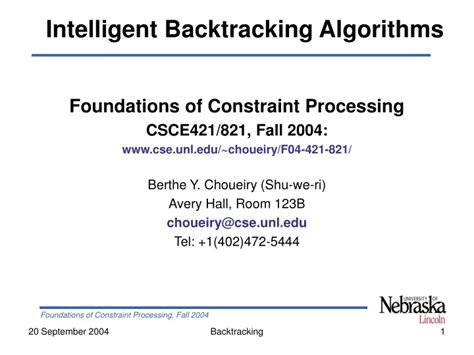 Ppt Foundations Of Constraint Processing Csce421821 Fall 2004 Powerpoint Presentation Id