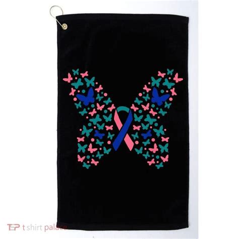 Butterfly Thyroid Cancer Awareness Ribbon Survivor Warrior Platinum