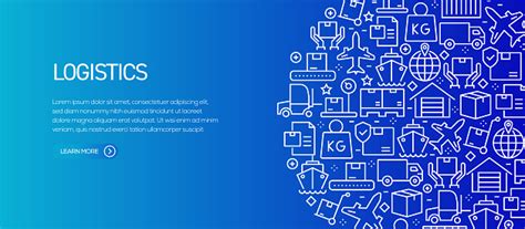 라인 아이콘물류 관련 배너 템플릿 광고 헤더 웹 사이트에 대한 현대 벡터 그림 화물 운송에 대한 스톡 벡터 아트 및 기타 이미지 화물 운송 배경 주제 배달 Istock