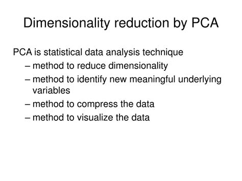 Ppt Statistical Analysis Of Array Data Dimensionality Reduction