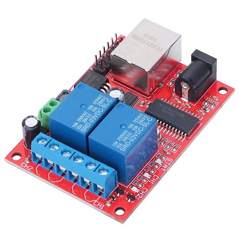 dc5v 24v lan ethernet 2 way relay board delay switch tcp udp controller