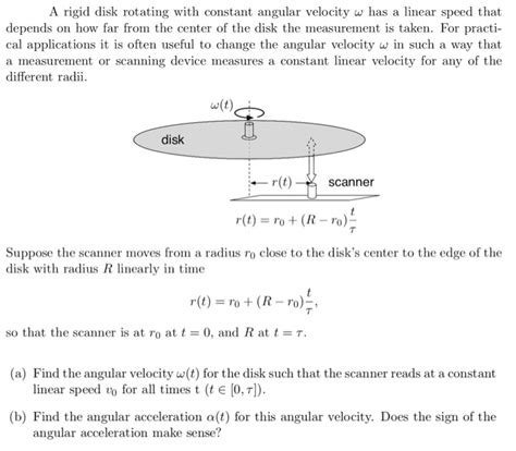 Solved A Rigid Disk Rotating With Constant Angular Velocity