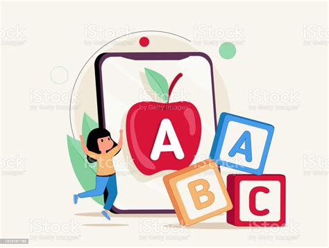 온라인 보육 서비스 추상적 컨셉 벡터 일러스트 세트 어린이 루틴 응용 프로그램 조기 학습 응용 프로그램 보육 보육에 대한 스톡