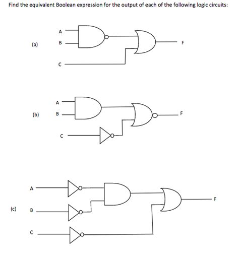 Solved Find The Equivalent Boolean Expression For The Output