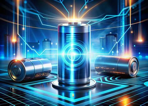 Visualizing Electrical Energy A 2d Rendering Of A Fully Charged Battery Power Supply And Energy