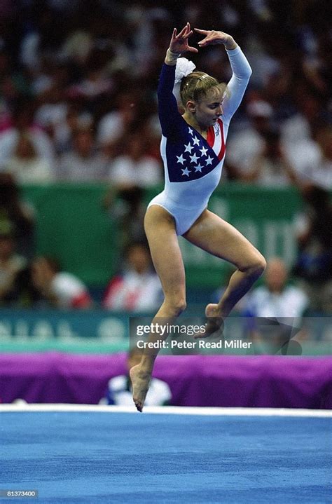 Summer Olympics Usa Shannon Miller In Floor Exercise Action During
