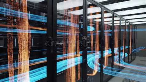 Exploring Digital Infrastructure With Interactive Visualizations In A Data Center Stock Footage