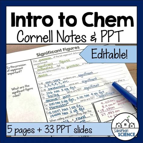 Chemistry Cornell Notes And Powerpoint Metric Conversions Significant Figures