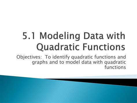 Ppt Modeling Data With Quadratic Functions Powerpoint Presentation