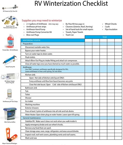 Rv Winterization Checklist Rv Winterizing Winterize Camper Travel