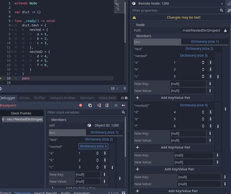 Cant See Subdictionaries While Debugging · Issue 62773 · Godotengine