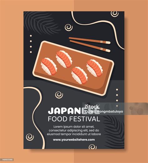일본 초밥 또는 아시아 음식 포스터 플랫 만화 손으로 그린 템플릿 그림 0명에 대한 스톡 벡터 아트 및 기타 이미지 0명 건강한 식생활 디자인 Istock