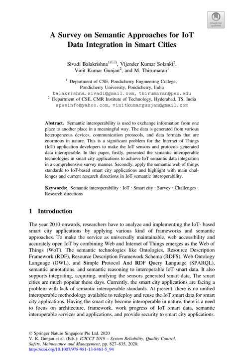 pdf a survey on semantic approaches for iot data integration in smart