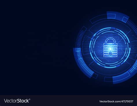Padlock Concept Cyber Security Protection Cyber Vector Image