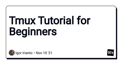 Tmux Tutorial For Beginners Rdevto