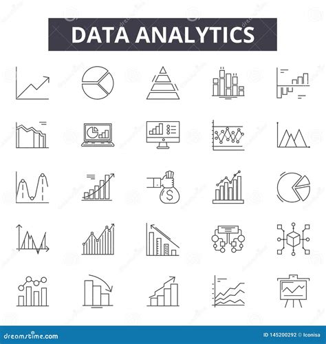 Data Analytics Line Icons, Signs, Vector Set, Outline Illustration Concept Stock Vector ...